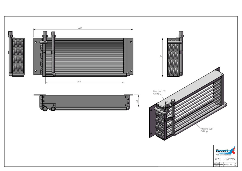 Condensador 1760124 (498x190x60) - Rostisl